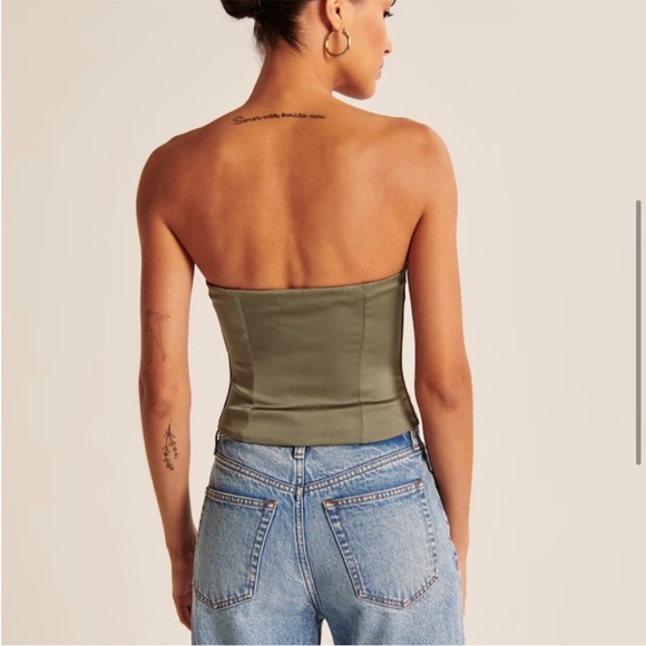 Abercrombie & Fitch | Tops | Nwtaf Cream Satin Strapless Hookandeye Corset | Poshmark